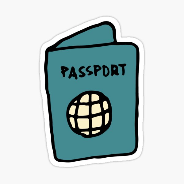 "Passport doodle" Sticker for Sale by PepperDoodles | Redbubble