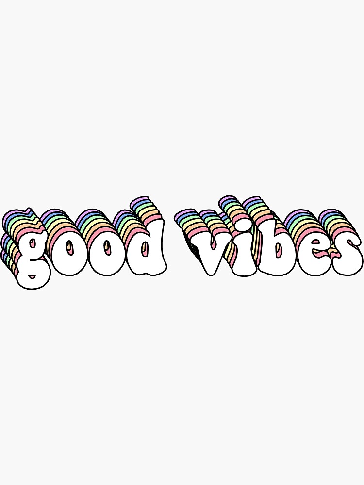 "Good Vibes Quote Bubble Letter Sticker" Sticker for Sale by ...