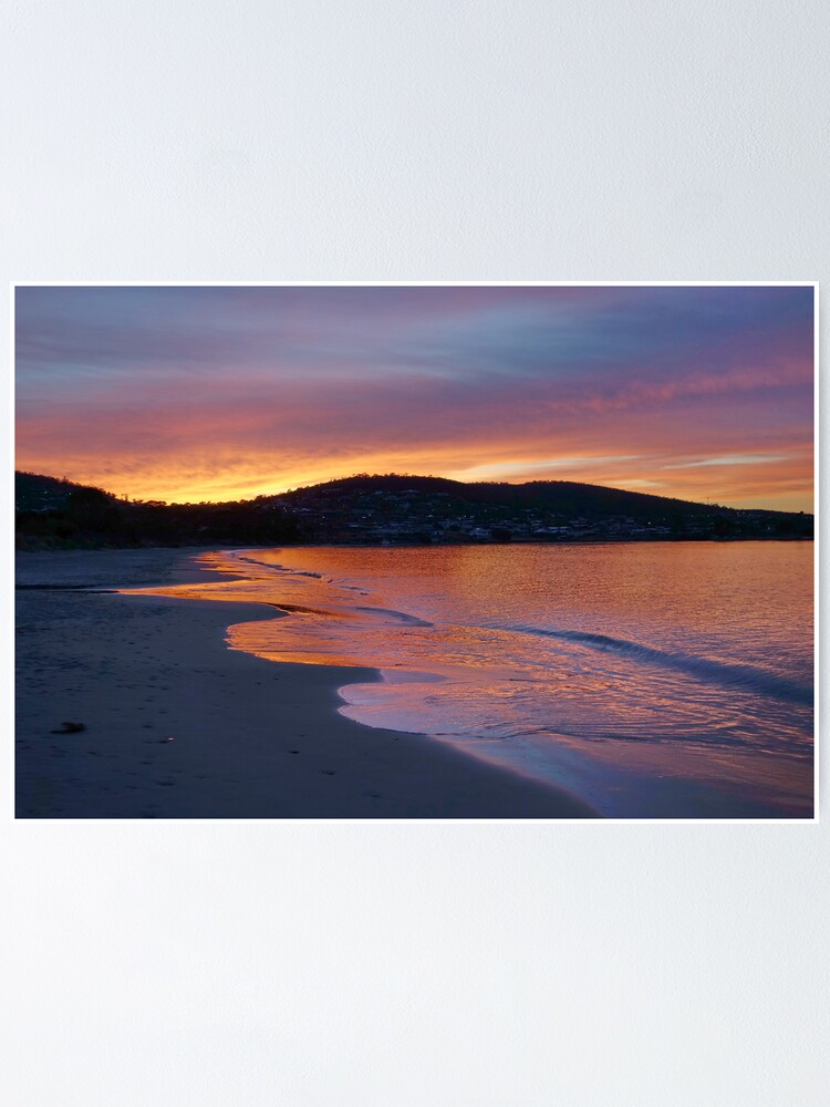"The fiery sea - Howrah Beach, Hobart, Tasmania, Australia" Poster for ...