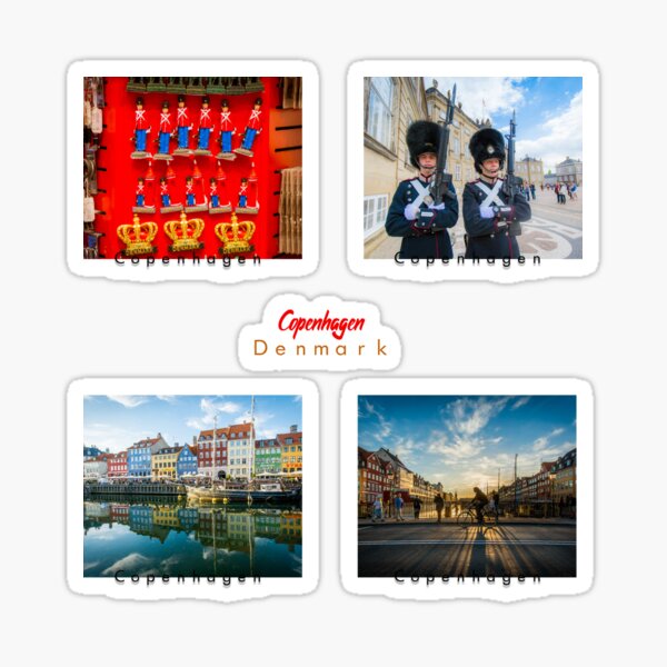 "Copenhagen Denmark Stickers or Magnets Souvenirs Pack of 4 by ...