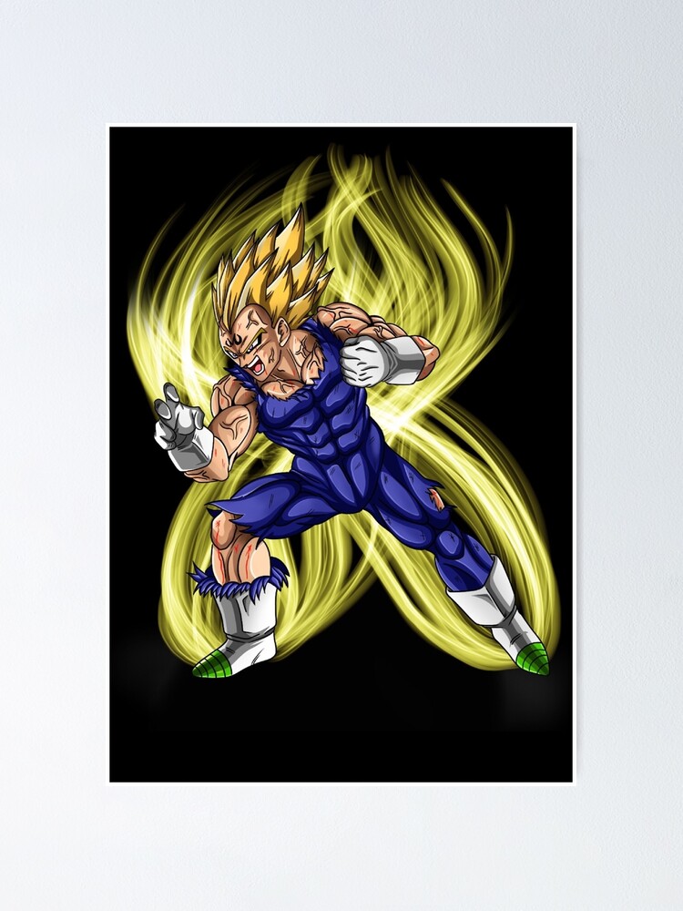 "majin vegeta " Poster for Sale by justanime96 | Redbubble