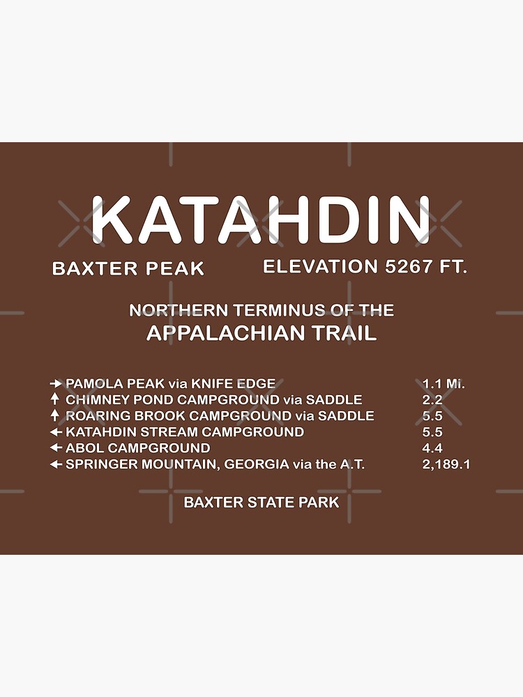 "Katahdin Summit Sign - Appalachian Trail" Art Board Print for Sale by ...