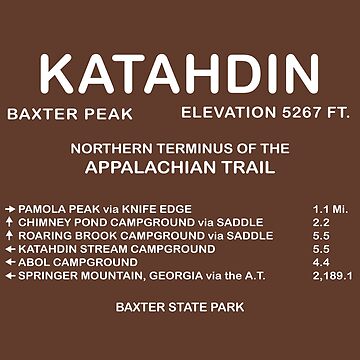 "Katahdin Summit Sign - Appalachian Trail" Art Board Print for Sale by ...