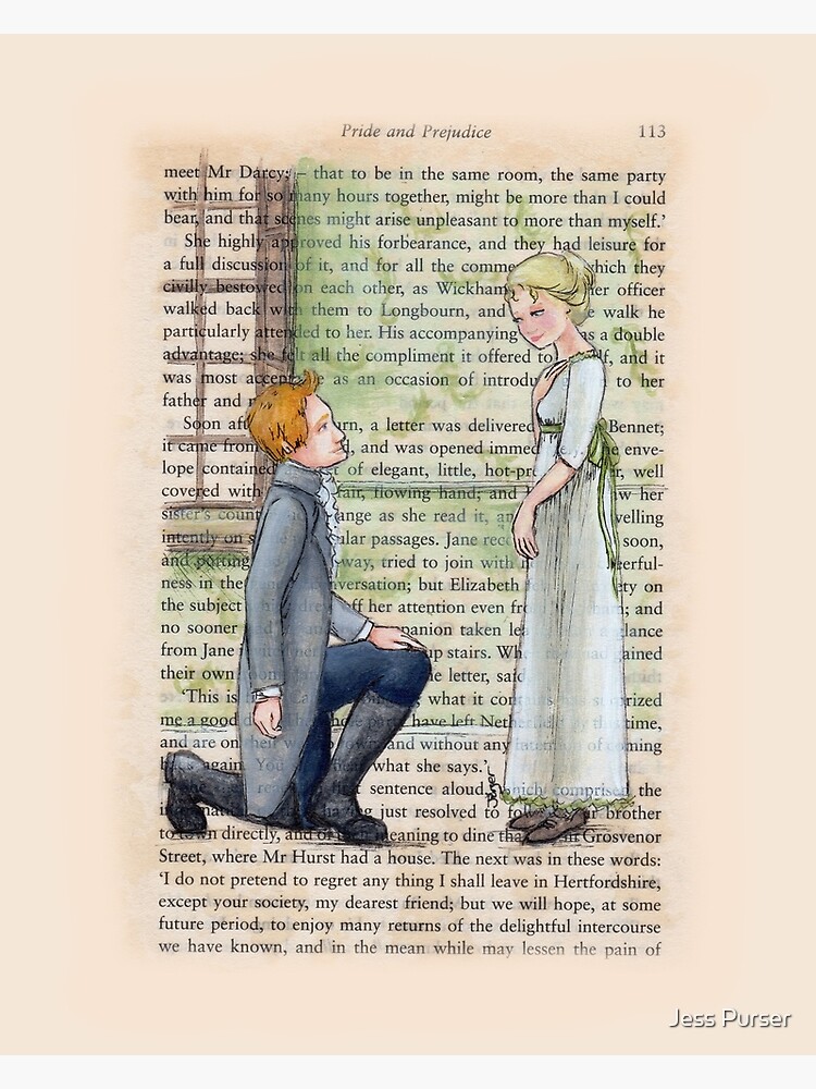 "Pride and Prejudice - Jane And Mr Bingley" Art Print by Purrr | Redbubble