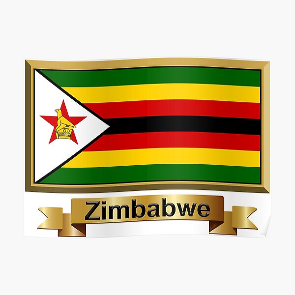"Zimbabwe Flag Stickers, Gifts, Masks & Products (N)" Poster by mpodger ...