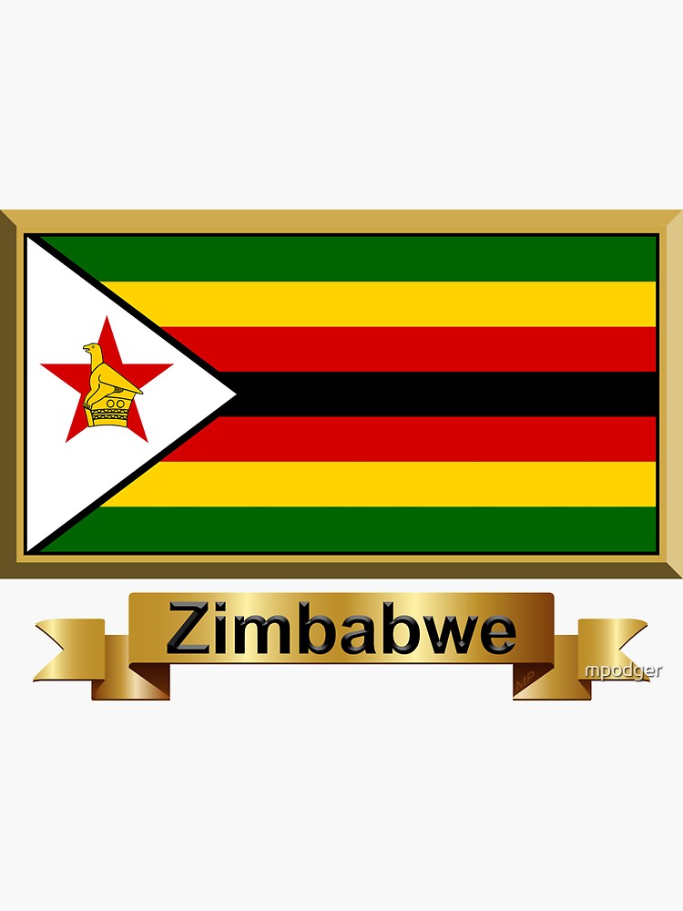 "Zimbabwe Flag Stickers, Gifts, Masks & Products (N)" Sticker for Sale ...