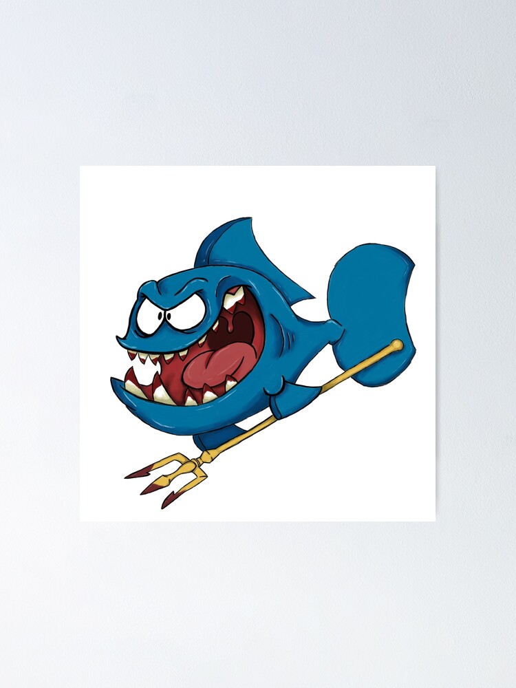 "Fish with Trident Design" Poster for Sale by EWarnerArt | Redbubble