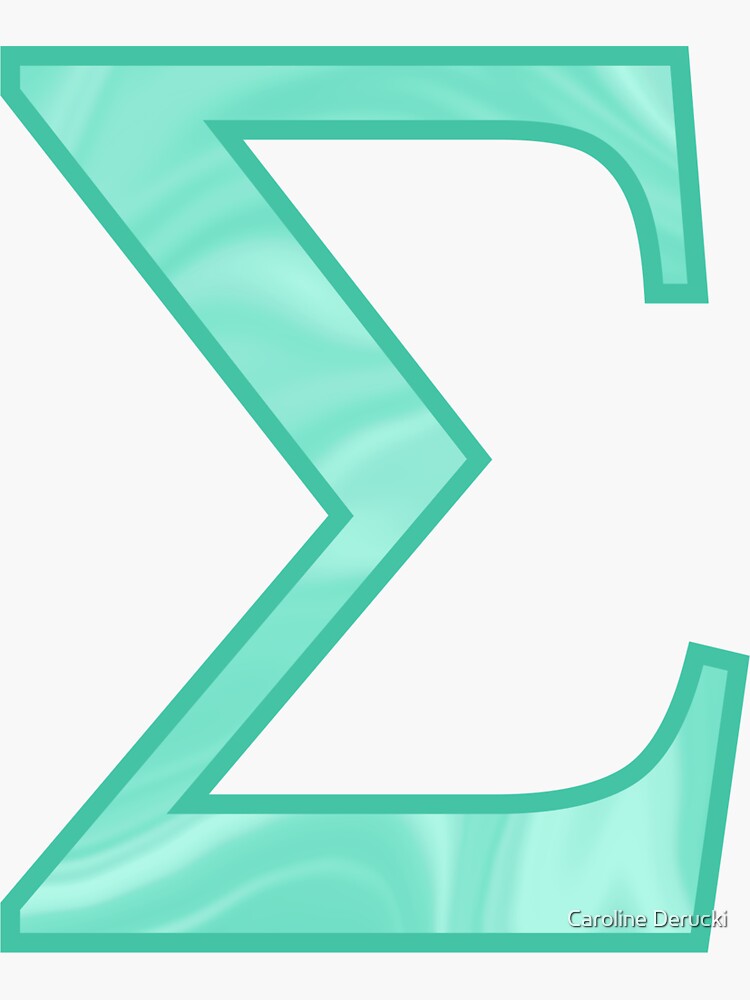"teal marble greek alphabet- sigma" Sticker for Sale by cederucki ...