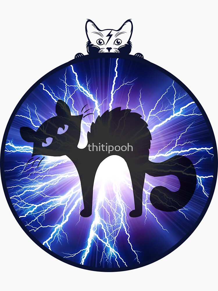 Pegatina «Gato relámpago, papá gato, soy un gato» de thitipooh | Redbubble
