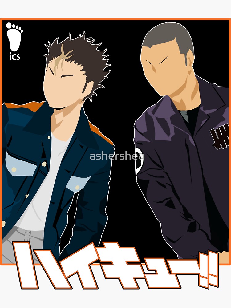 "Haikyuu Tanaka & Noya" Sticker for Sale by ashershea | Redbubble