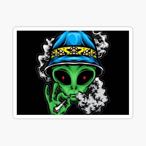 "Smoking Alien" Sticker for Sale by XdesignerXx | Redbubble