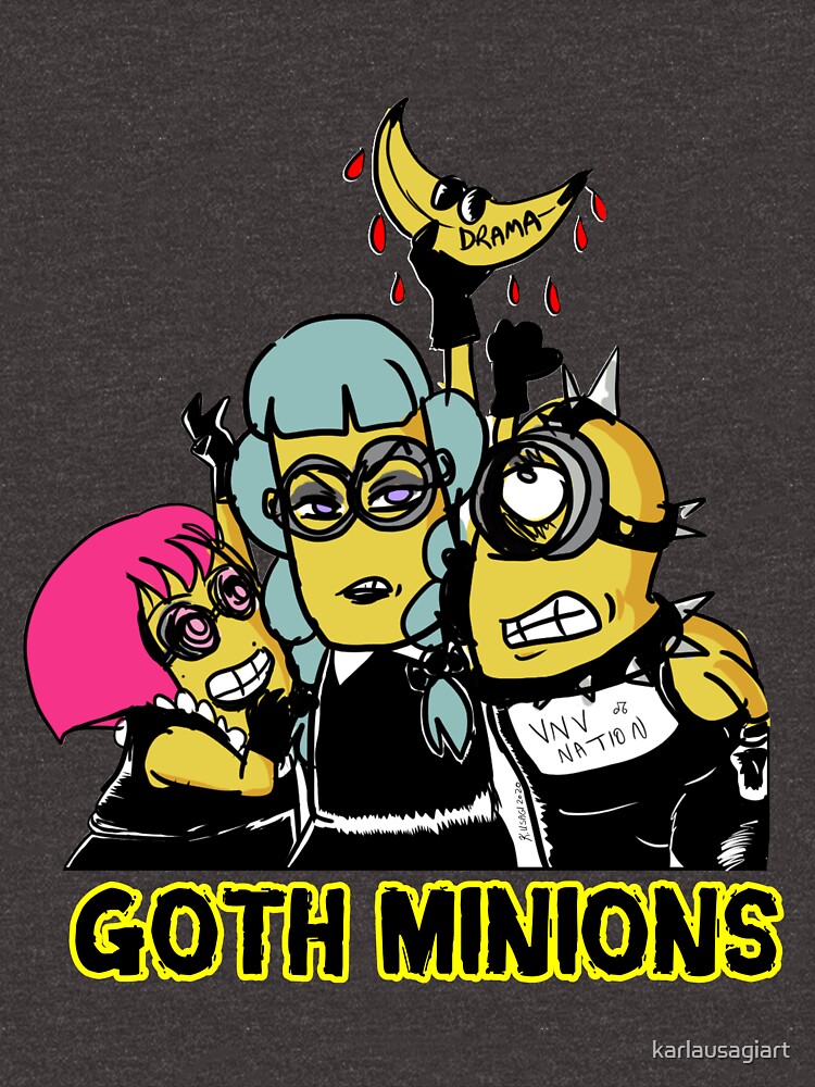 "Goth Minions" T-shirt for Sale by karlausagiart | Redbubble | goth t ...