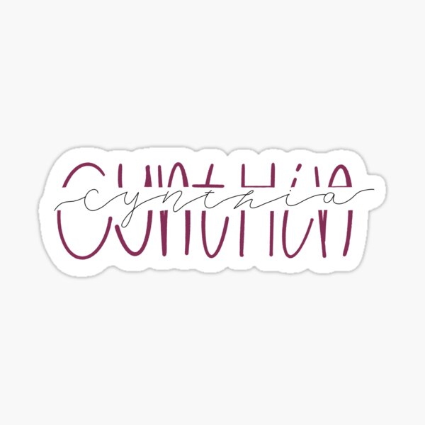 "Cynthia" Sticker for Sale by clm0078 | Redbubble
