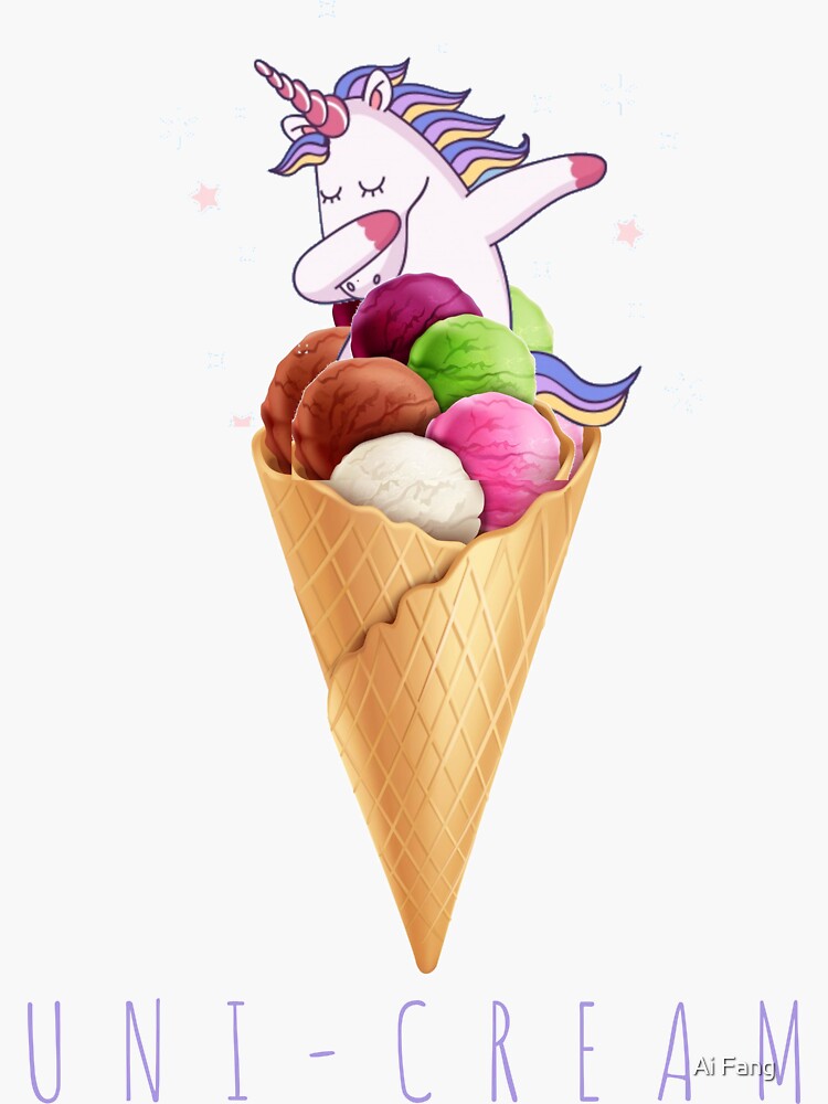 "UNI-CREAM" Sticker by titimaflow1 | Redbubble