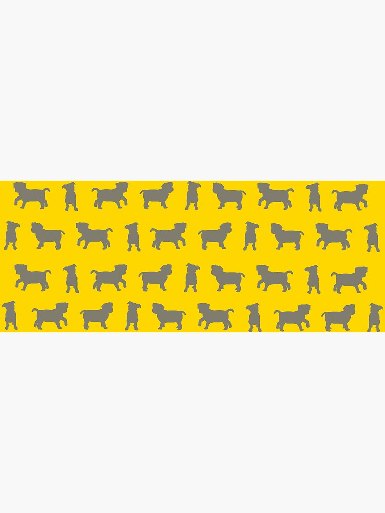 "Dog Walk (grey & yellow)" Sticker for Sale by staffylove | Redbubble
