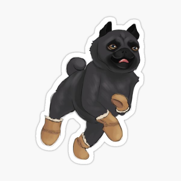 "Pug in Uggs" Sticker by jsola | Redbubble
