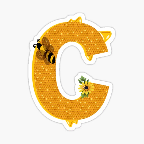 "Alphabet c Honeycomb Bee" Sticker for Sale by fareehaahmed | Redbubble