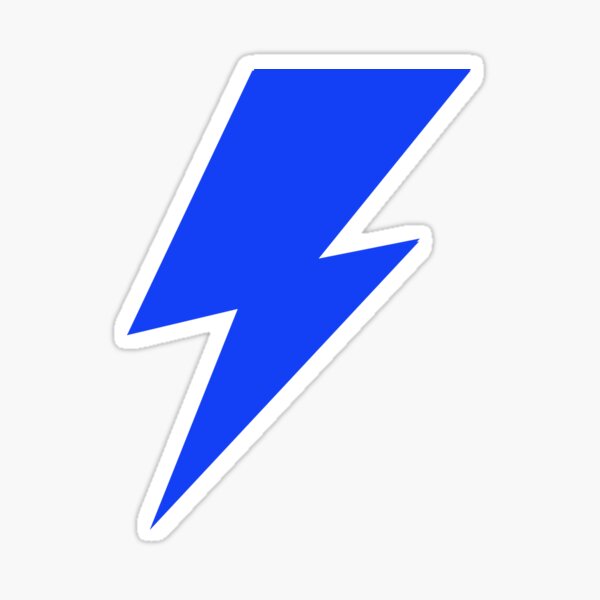 "Blue Lightning bolt" Sticker by hypnotzd | Redbubble