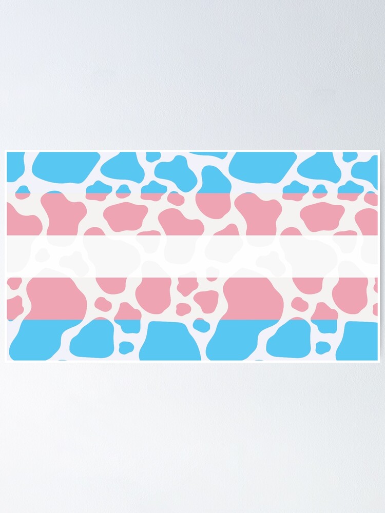 "Trans Pride Flag Cow Print" Poster by artificialnctrn | Redbubble