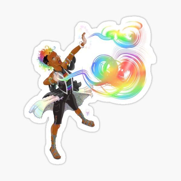 "Rainbow Spell Caster" Sticker by ChibiSketches | Redbubble
