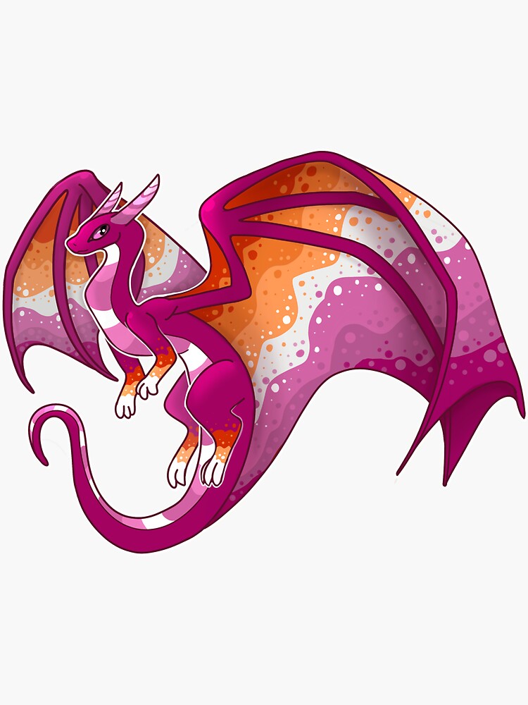 "Butch & Femme Lesbian Dragon Friend" Sticker for Sale by aevios ...