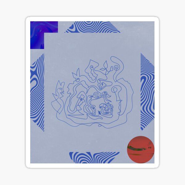 "Bad line trip - Minimal blue beat" Sticker for Sale by Sarah-Studio ...