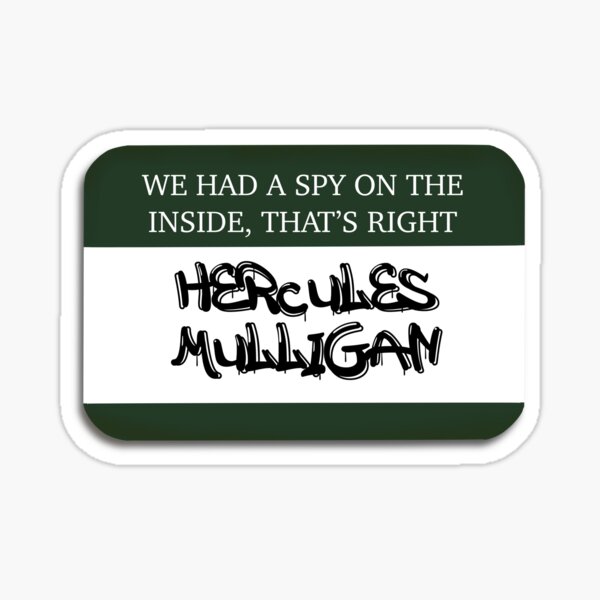 "Hercules Mulligan Hamilton Name Tag Fan Art" Sticker for Sale by ...
