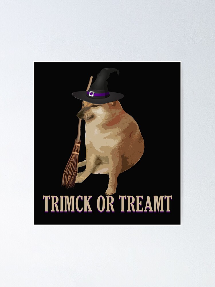 Póster «Halloween de Cheems» de AlmondArtsy | Redbubble