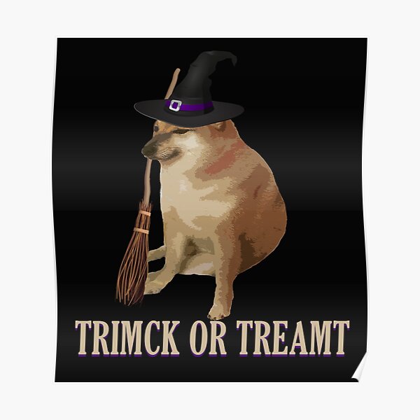 Póster «Halloween de Cheems» de AlmondArtsy | Redbubble