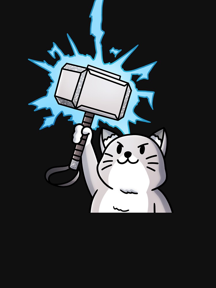 "Funny Thor Cat w/ Mjolnir" T-shirt for Sale by LootMerchant ...