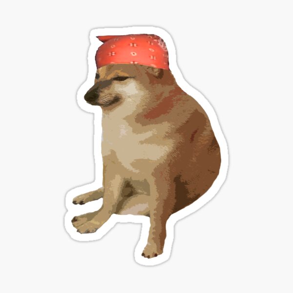 "Cheems Red Bandana" Sticker by AlmondArtsy | Redbubble