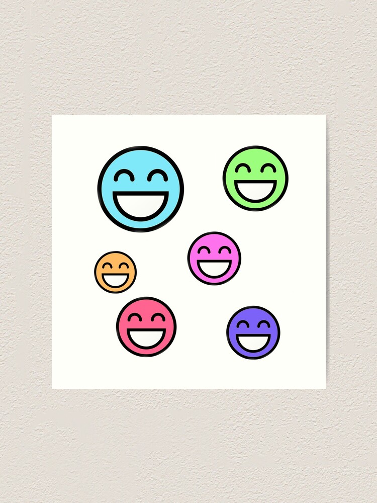 "cute simple multi colored smiley face sticker pack pastels" Art Print ...