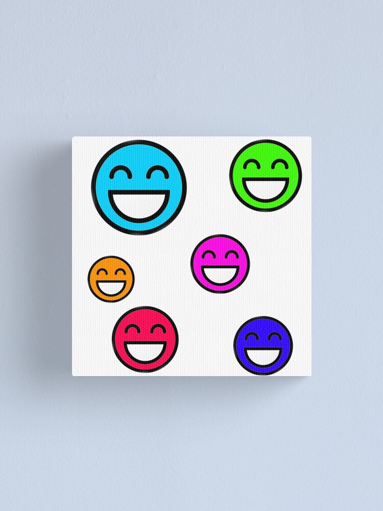 "cute simple multi colored smiley face sticker pack" Canvas Print for ...