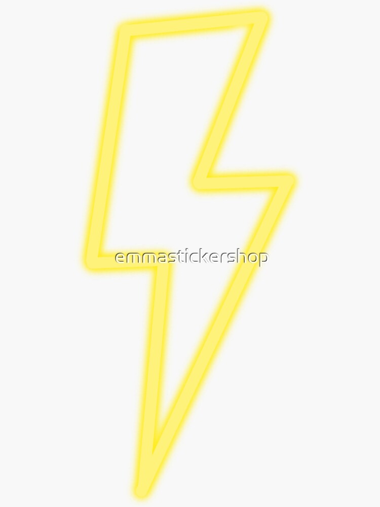 "neon yellow lightning bolt" Sticker for Sale by emmastickershop ...