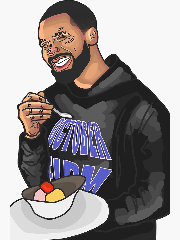 "Drake eating ice cream" Sticker for Sale by izzyhlms | Redbubble