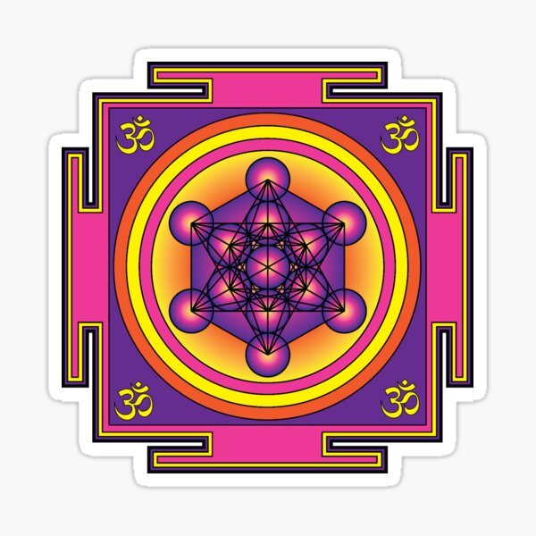 "Metatron's Cube Mandala" Sticker for Sale by GalacticMantra | Redbubble