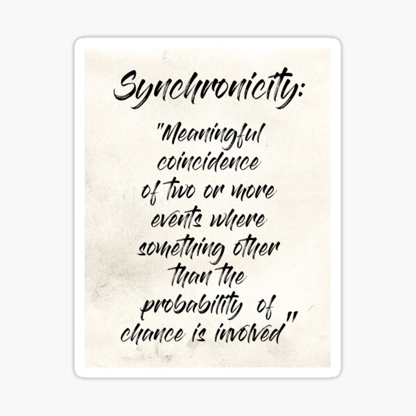 "Synchronicity meaning/ definition art" Sticker for Sale by Keekster144 ...