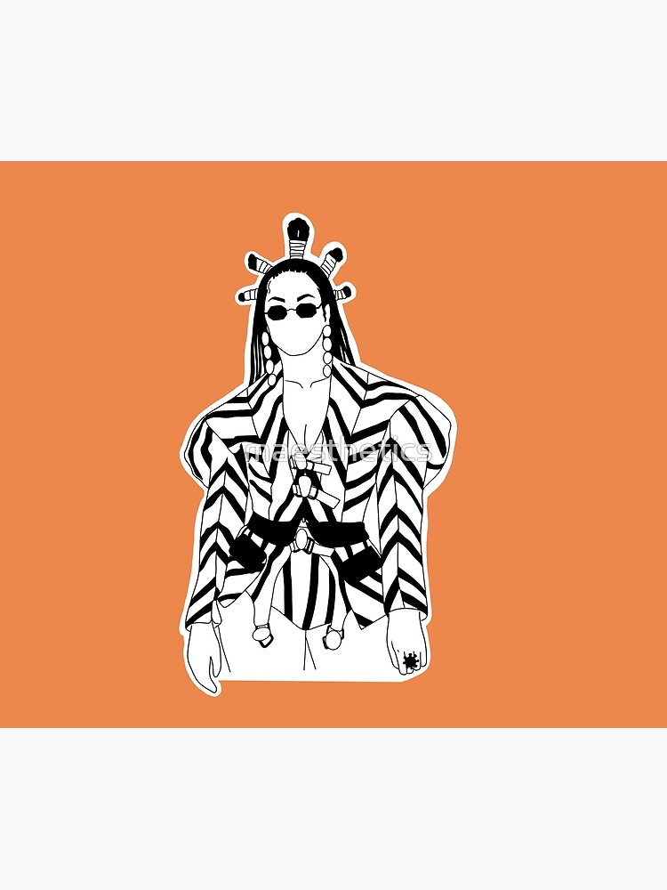 "Queen Bey ALREADY outfit(with stripes) - Orange peel background" Art ...