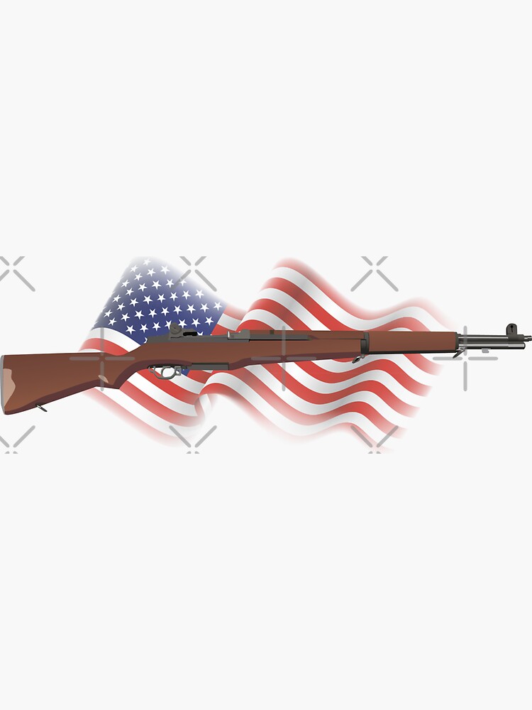 "Patriotic American WW2 Rifle M1 Garand" Sticker for Sale by NorseTech ...
