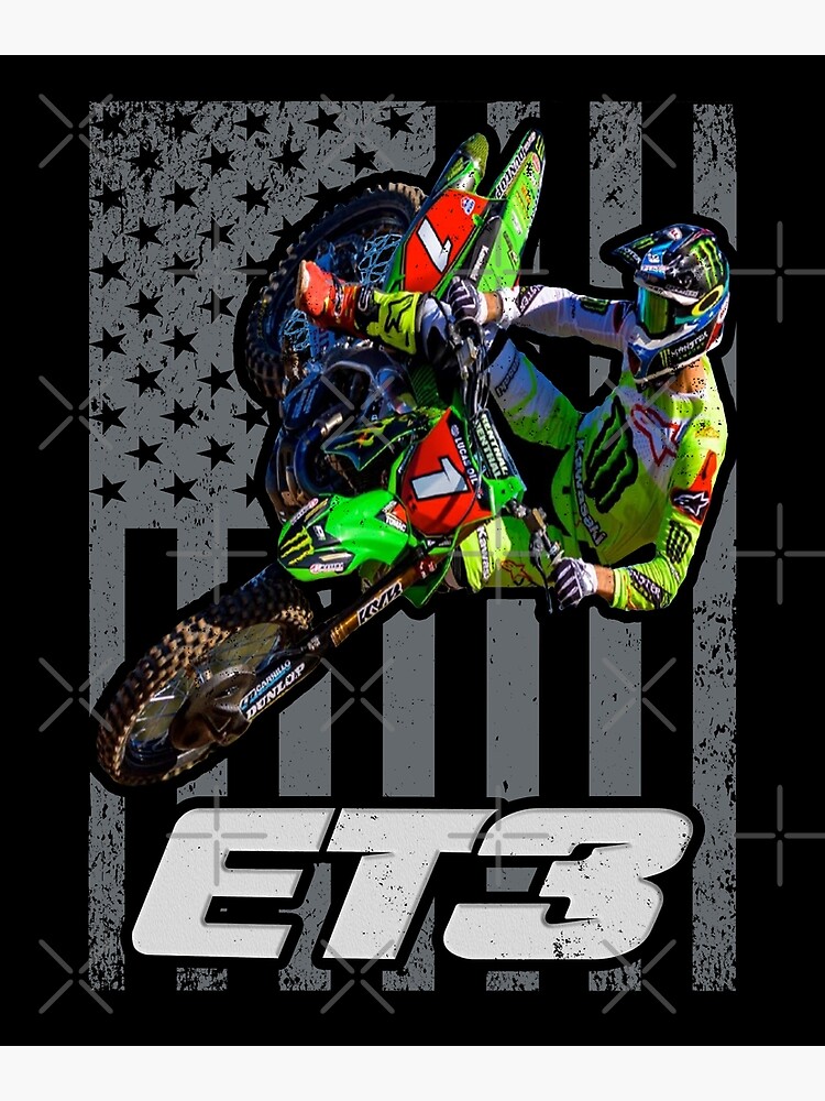 "Eli Tomac ET3 American Flag 450 ET1 USA Supercross Champion" Framed ...