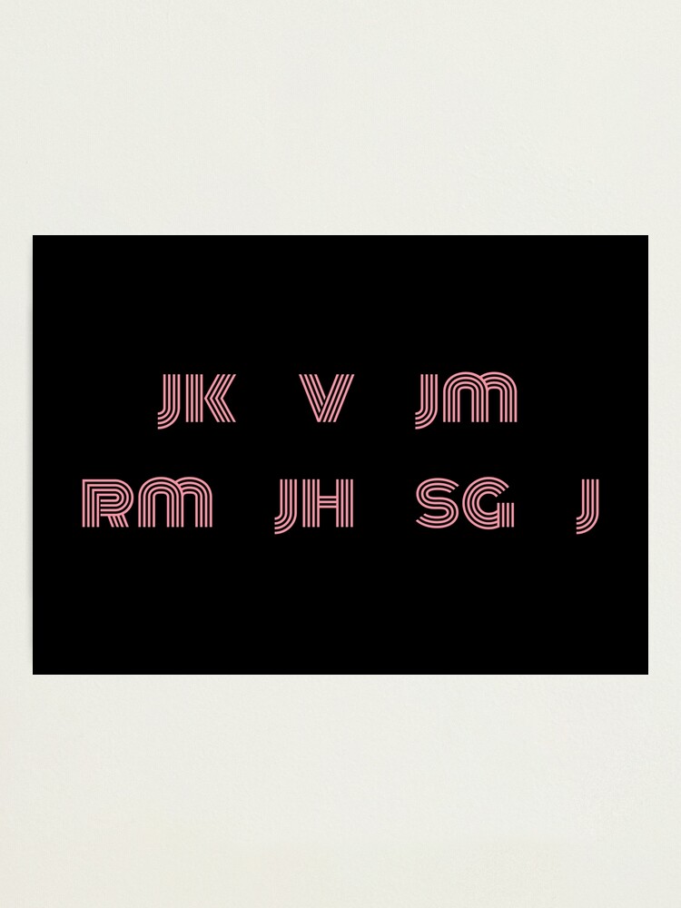 "BTS Member Names in Dynamite Font" Photographic Print for Sale by ...