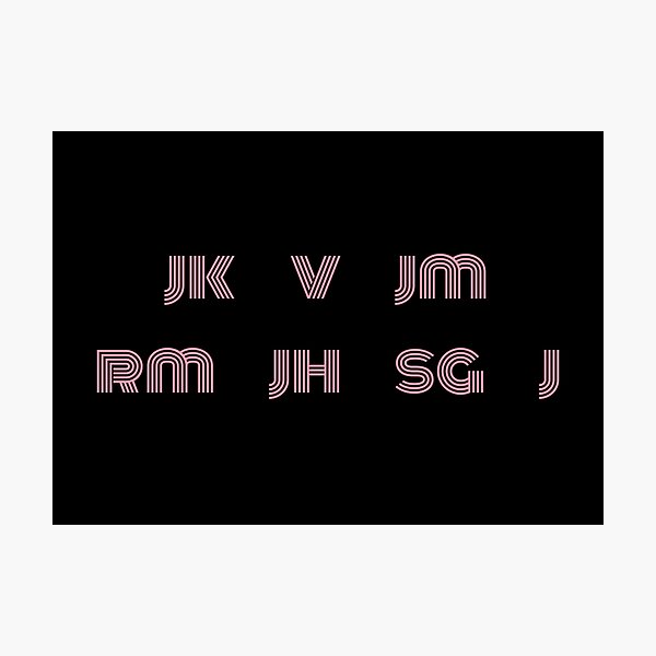 "BTS Member Names in Dynamite Font" Photographic Print for Sale by ...