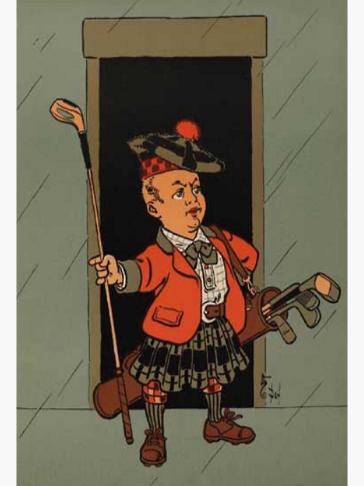"Scottish Golfer Wearing Kilt and Tamoshanta" Sticker for Sale by ...