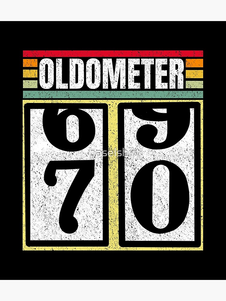 "Oldometer 69 70 Funny 70th Birthday Retro Age 40 Gift" Greeting Card ...