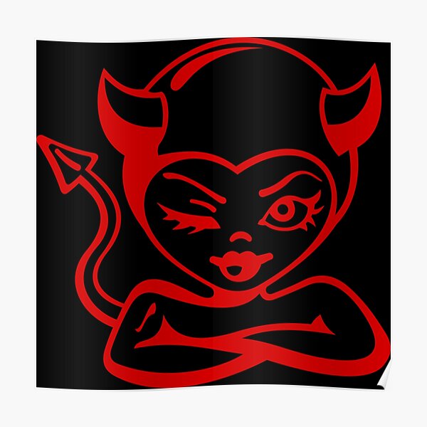 "Artistic imp - Feminine red devil" Poster for Sale by Deegital18 ...