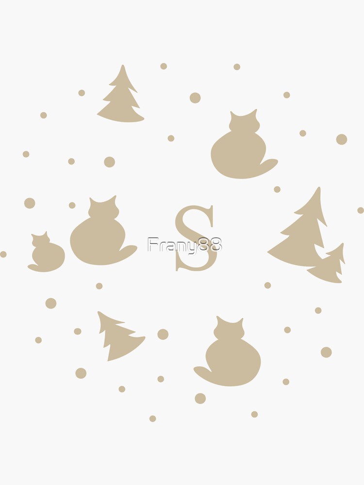 "Initial letter s with a cat for cat lovers christmas placement or ...
