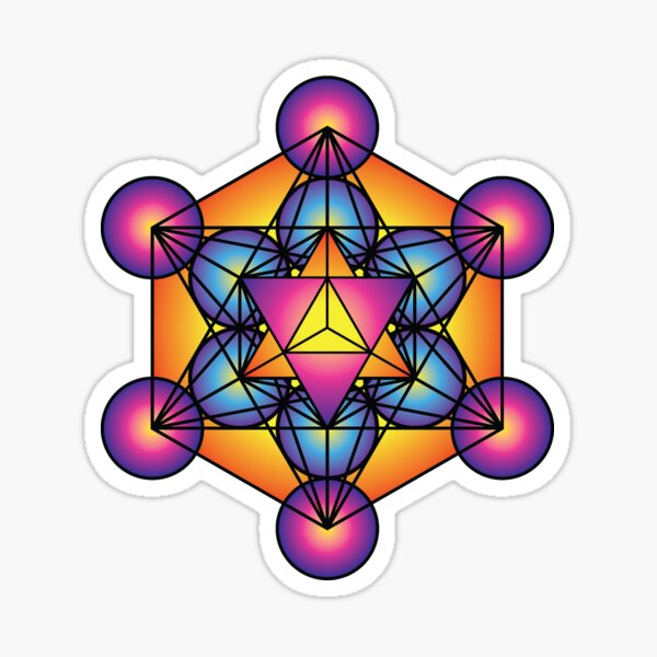 "Metatron's Cube Merkaba" Sticker by GalacticMantra | Redbubble