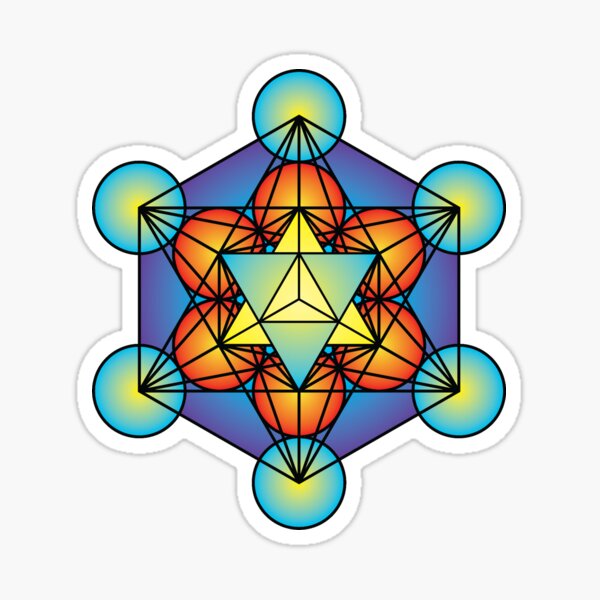 "Metatron's Cube Merkaba" Sticker for Sale by GalacticMantra | Redbubble