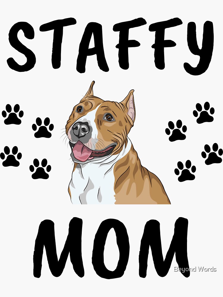 "Staffy Mom - Vector Bold Staffordshire dark" Sticker for Sale by ...