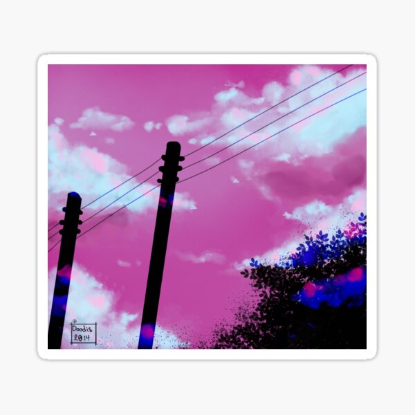 "purple pink sky" Sticker for Sale by Doodis2014 | Redbubble